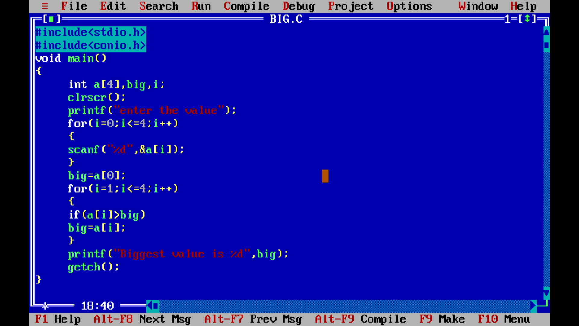 Assigment-folder(To find the biggest number in a 1D array in C ...